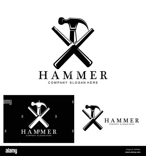 Hammer Building Construction Tools And Judge Logo Vector Icon Vintage