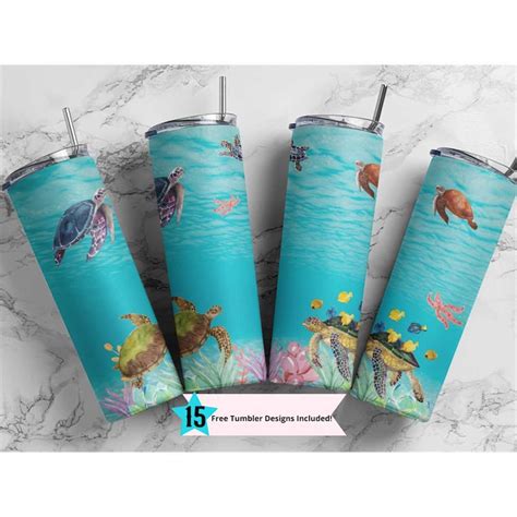 Sea Turtles Sublimation Design 20 Oz Skinny Tumbler Wrap Png Inspire
