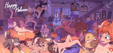 Toxyz Original Absurdres Highres 6boys After Fellatio After Kiss Anal Anal Object