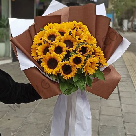 خرید و سفارش دسته گل 20 شاخه آفتابگردان سفارش آنلاین گل و گیاه در گل
