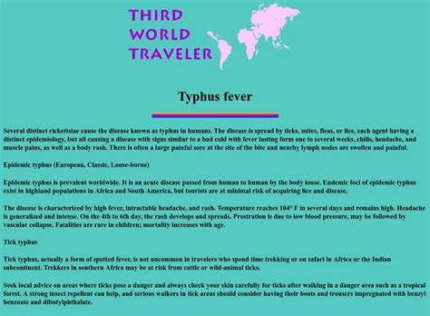 Typhus Fever Handout For 9th 10th Grade Lesson Planet
