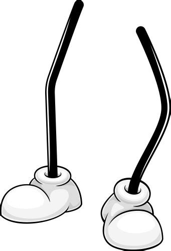 Comical Pair Of Legs And Cartoon Feet In White Vector Image