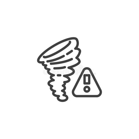 Tornado Warning Line Icon Stock Illustration Illustration Of Pictogram