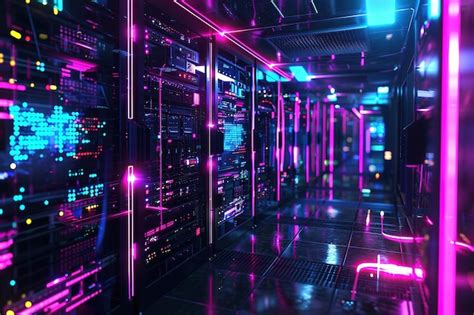 Sci Fi Wall With Digital Number Of Data Code And Futuristic Hud Element