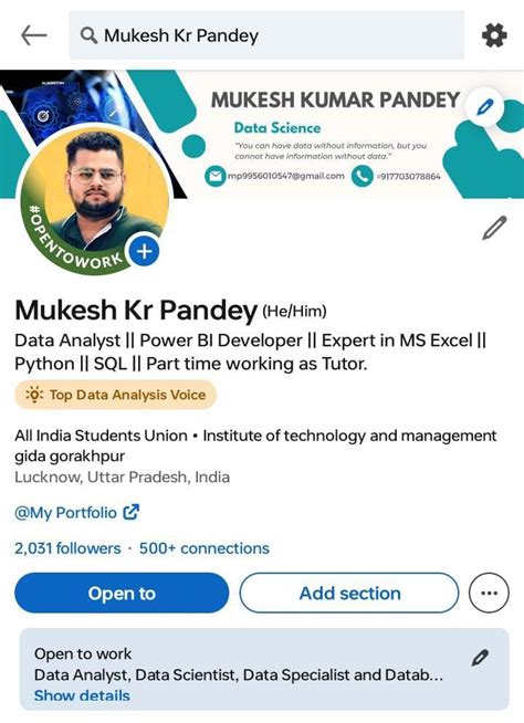 mukesh kr pandey on linkedin datanalysis techcommunity grateful