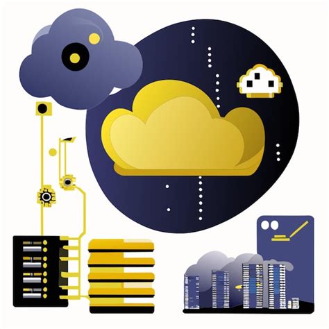 Cloud Mining System Vector Illustration Premium Ai Generated Vector