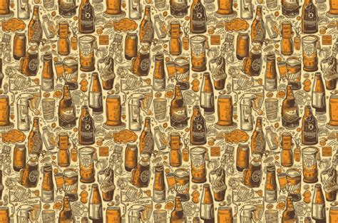 Retro Beer Pattern Drinks Patterns Graphic By Hiago Moreira · Creative Fabrica