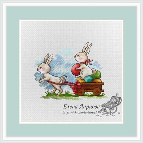 Spring Bunnies Easter Cross Stitch Pattern Code El 278 Elena Lartsova