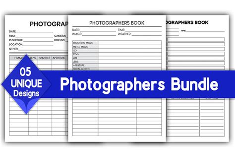 Photographers Log Book Bundle KDP Graphic By KDP Pro Creative Fabrica