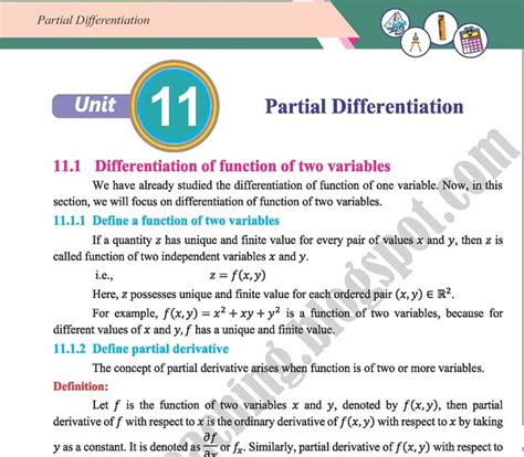 Adamjee Coaching Partial Differentiation Mathematics Class 12th