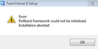Fix L I Rollback Framework Could Not Be Initialized Khi C I Teamviewer