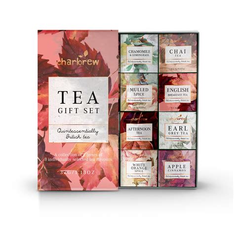 Autumn Floral Assortment Tea Box T Set 16 Teabags Charbrew Tea