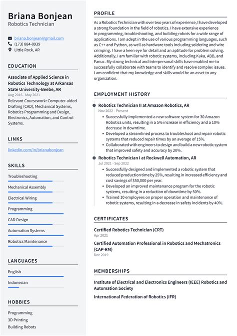 Apple Robotics Technician Resume Examples ResumeCat