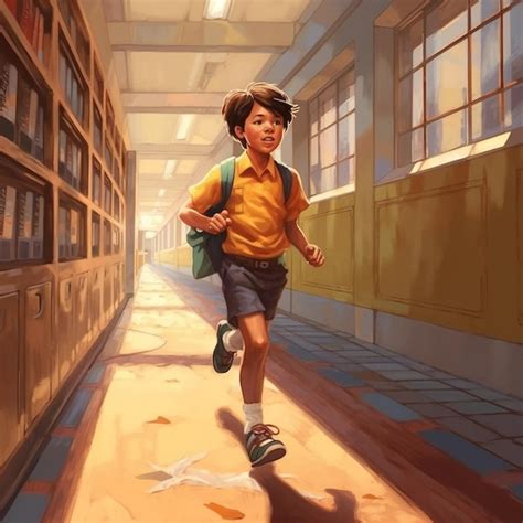 Premium Photo Elementary School Corridor