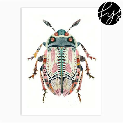 Colourful Insect Illustration Pill Bug 16 Art Print Posters Art