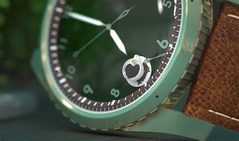 손목시계는 아침 7시에 시계의 손으로 클로즈업하고 다이얼에 커피 한 잔을 제공합니다 창의적인 개념적 일러스트레이션 3d 렌더 아침 커피와 함께 일찍 일어나 0명에 대한 스톡