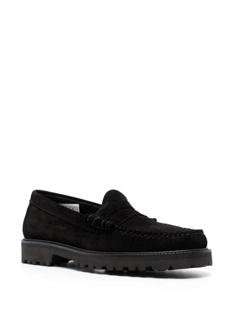 Gh Bass And Co Weejun 90 Larson Suede Penny Loafers In Black Modesens