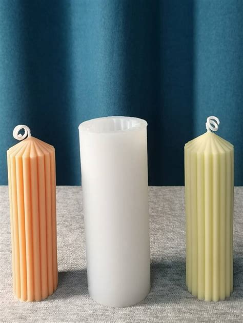 1pc Cylinder Shaped Diy Silicone Mold Simple White Geometric Shaped