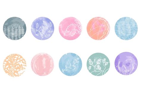 수채화 소셜 미디어 아이콘 무료 벡터