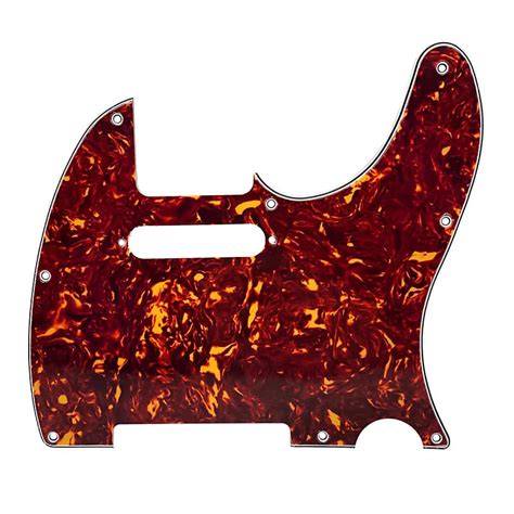 8 Hole Telecaster Pickguard 4 Ply Red Tortoise Shell Reverb