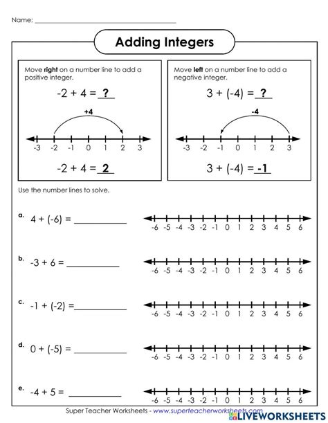 Adding Integers Number Line Example How Do You Subtract Integers Using