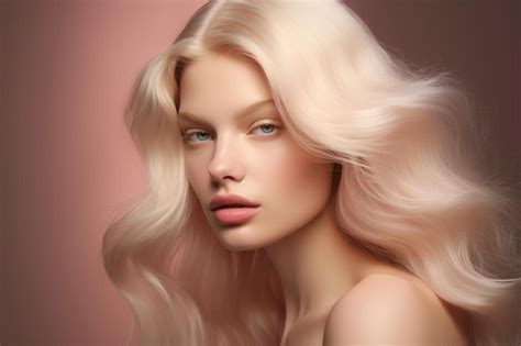 Premium Ai Image A Model With Long Blonde Hair And A Pink Lip