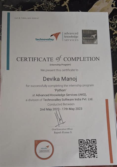 Python Internship Learning Technovalley Devika Manoj