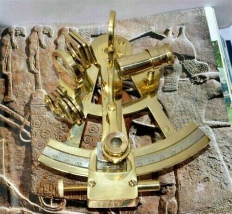 Vintage Marine Collectible Brass German Nautical Sextant Wout Wooden