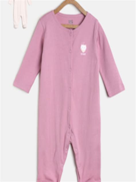 Buy Mini Klub Infants Girls Set Of 2 Printed Pure Cotton Sleep Suits