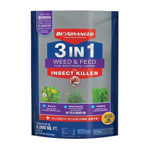 Bioadvanced 20 Lbs 3 In 1 Weed And Feed For Southern Dry Lawns