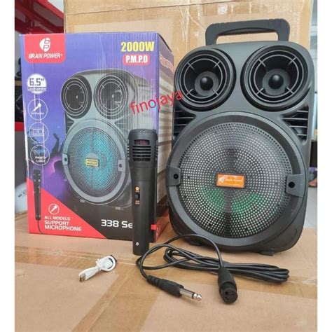 Jual Speaker Bluetooth 338 Bonus Mic 6 5Inci Salon Aktif Portable Radio