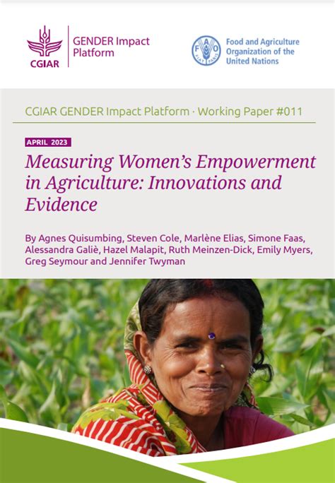 Measuring Womens Empowerment In Agriculture Innovations And Evidence