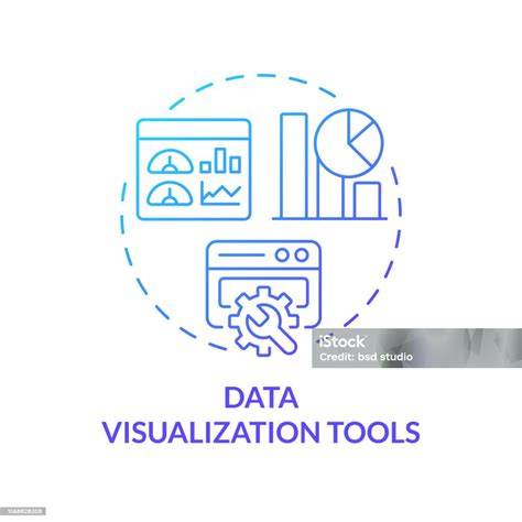 2d Data Visualization Tools Concept Linear Icon Stock Illustration