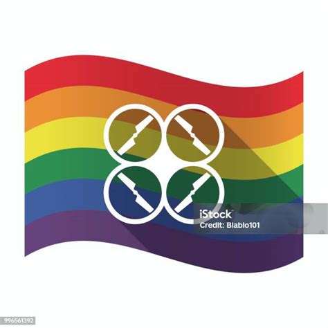 Bendera Kebanggaan Gay Terisolasi Dengan Drone Ilustrasi Stok Unduh