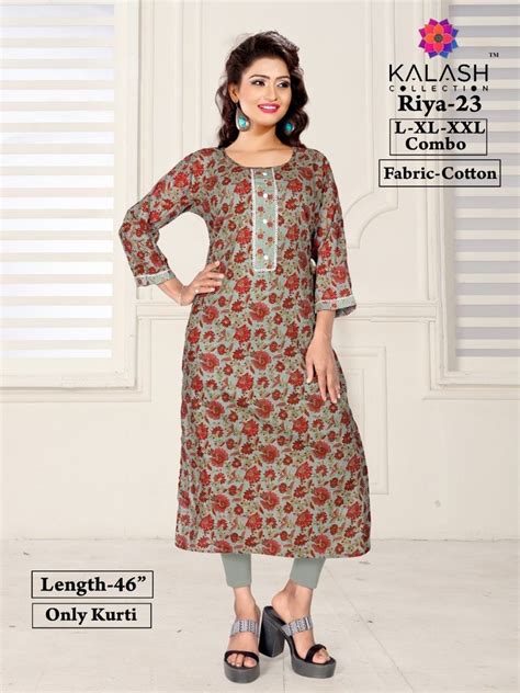 Large Straight Kalash Riya 23 Printed Cotton Kurti At Rs 279piece In