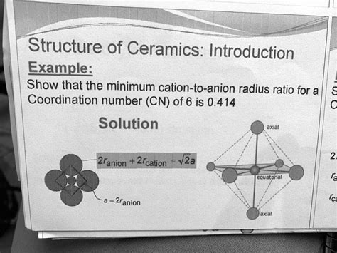 Structure Of Ceramics Introduction Example Show That The Minimum Cation To Anion Radius Ratio