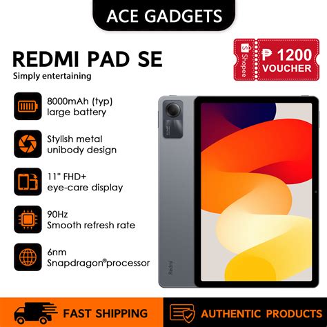 New Redmi Pad Se Snapdragon® 680 11 Fhd 5mp Front Camera 8000mah Ai