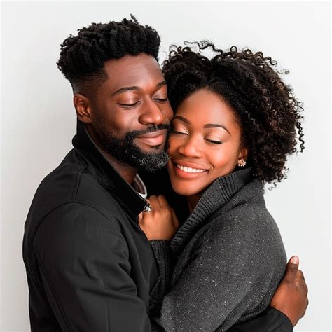 Premium Photo Couple In Love Hugging On A White Background