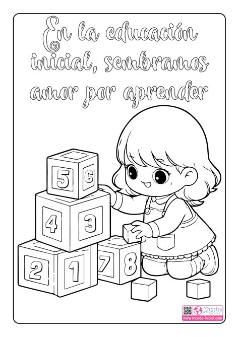 Mundo Inicial Imágenes para colorear el Día de la Educación Inicial