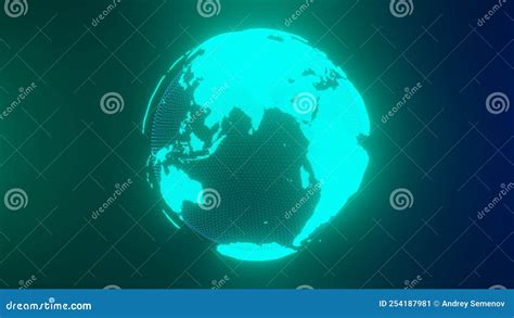 Spinning Planet Earth Technology Communication Concept 3d Render