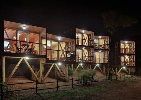 Rough Sawn Pine Used To Build Low Cost Hostal Ritoque In Chile