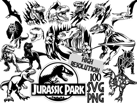 Jurassic Park Svg Cliparts Bundle Jurassic World Png Cliparts For