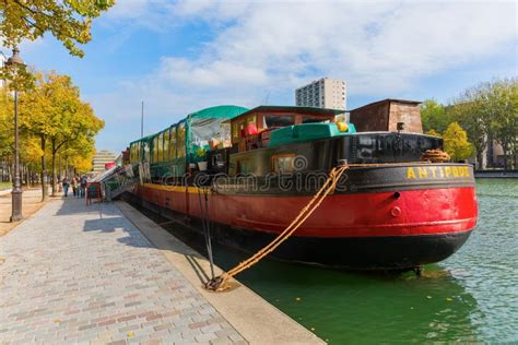 View At The Canal De L`ourcq In Paris France Editorial Photo Image