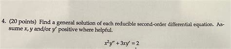 Solved 20 ﻿points ﻿find A General Solution Of Each