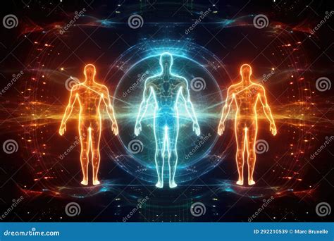 Three Silhouettes Of Human Astral Bodies Concept Image For Near Death
