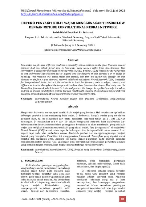 Pdf Deteksi Penyakit Kulit Wajah Menggunakan Tensorflow Dengan Metode