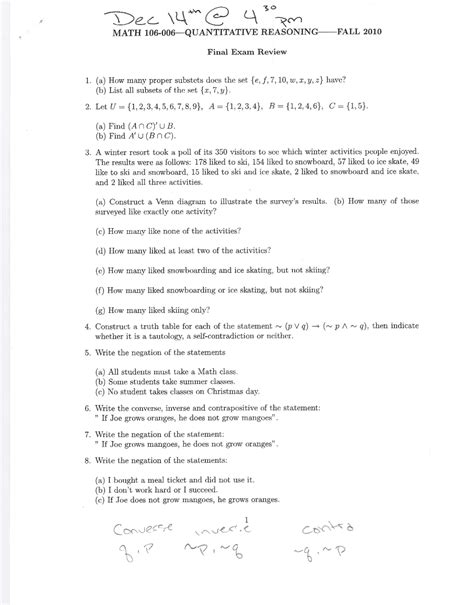 34 Problems On Quantitative Reasoning Final Exam Math 106 Exams