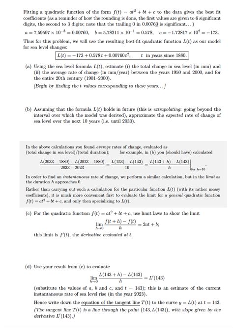 Solved Fitting A Quadratic Function Of The Form