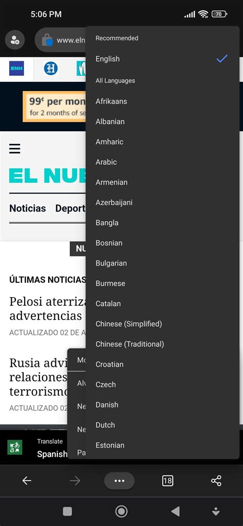 How To Translate Page Or Section Of Page In Microsoft Edge