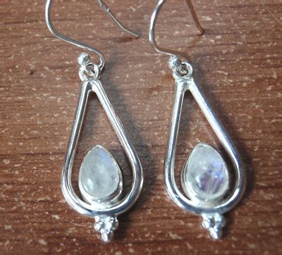 Moonstone 925 Sterling Silver Dangle Earrings T215a You Receive Exact